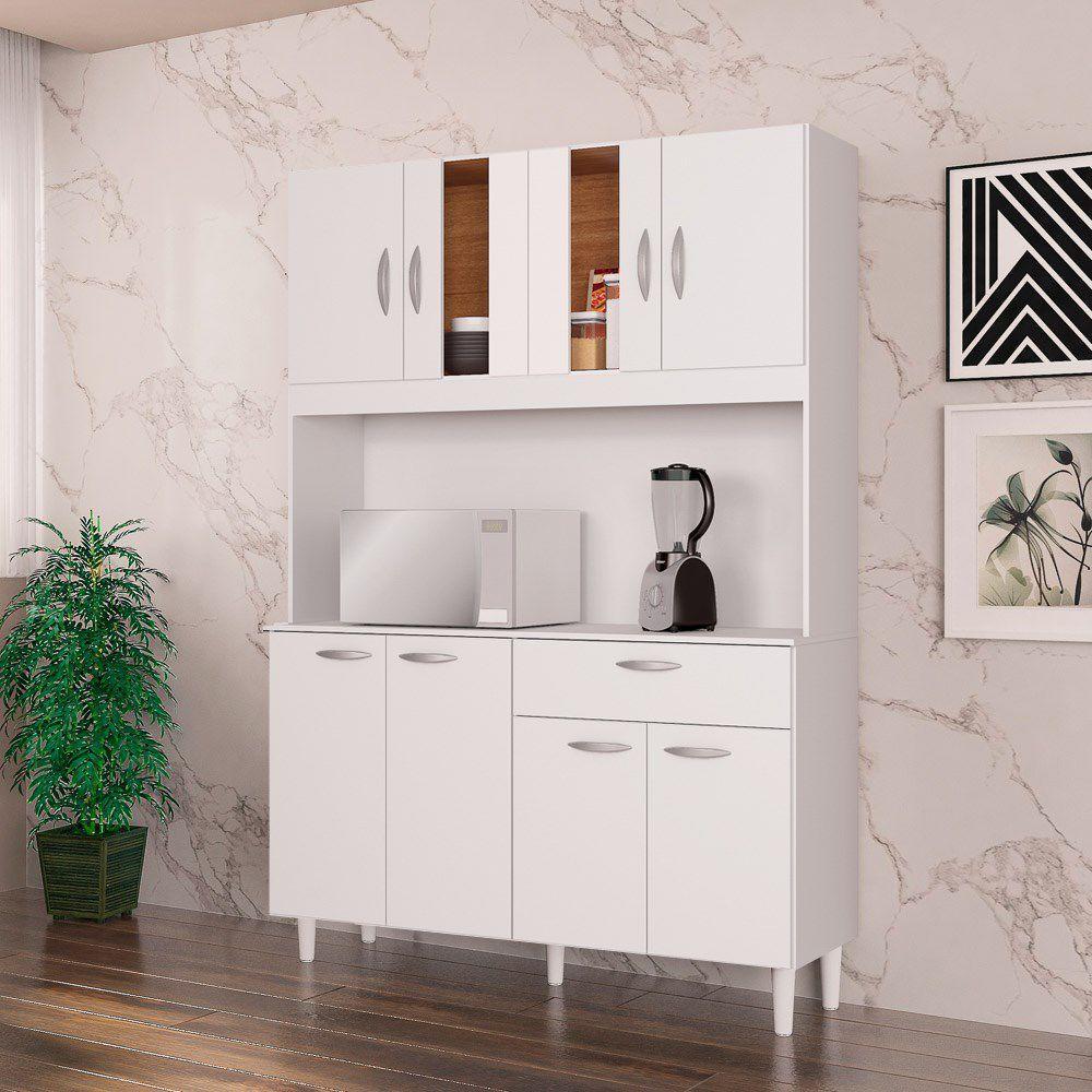 Kit Magda 8 Portas 1 Gaveta Branco Larg. 1.20m Poquema